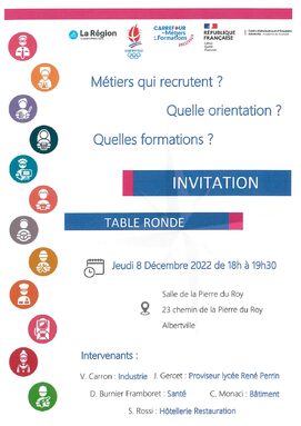 Invitation "Table ronde" au CIO Albertville 8/12/22 - Actualités ...